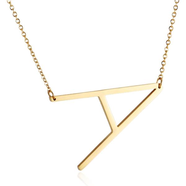 商品名HZMAN Womens Stainless Steel Alphabet Initial Letters Pendant Necklace 2 Colors Gold Silve From A-Z (A - Gold)ブランド：HZ...