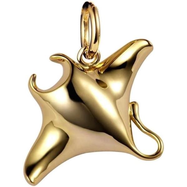 商品名Arthur 'sジュエリー925スターリングシルバーイエローゴールドメッキハイポリッシュShinyハワイアンManta Ray魚チャームペンダントArthur's Jewelry 925 sterling silver yellow...