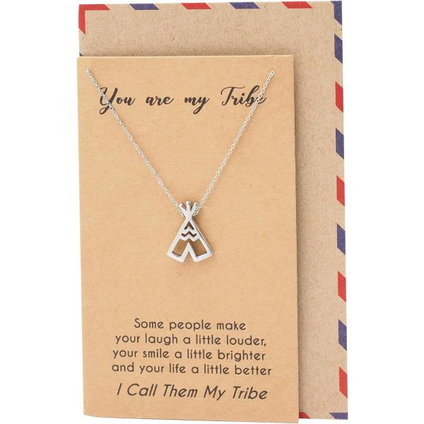 商品名QuanジュエリーTeepee Best Friendネックレス、ジュエリーギフト、and Greeting CardQuan Jewelry Teepee Pendant Choker Necklace, Gifts for Wom...
