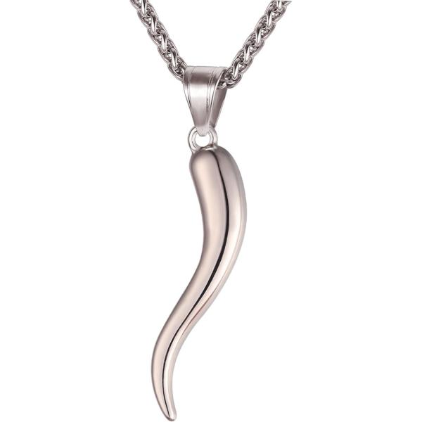 商品名greendouファッションジュエリーステンレススチールイタリア語ホーンチャームLucky TalismanペンダントネックレスGreendou Fashion Jewelry Stainless Steel Italian Horn...