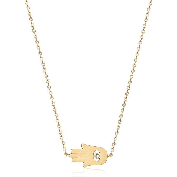 商品名LOYATA 上品なチョーカーネックレス 14Kゴールドメッキ ボヘミアスパンコール コイン ネックレス 繊細なチェーン キュービックジルコニア イービルアイ ハムサ ハンドネックレス レディース ゴールドLOYATA Hamsa N...