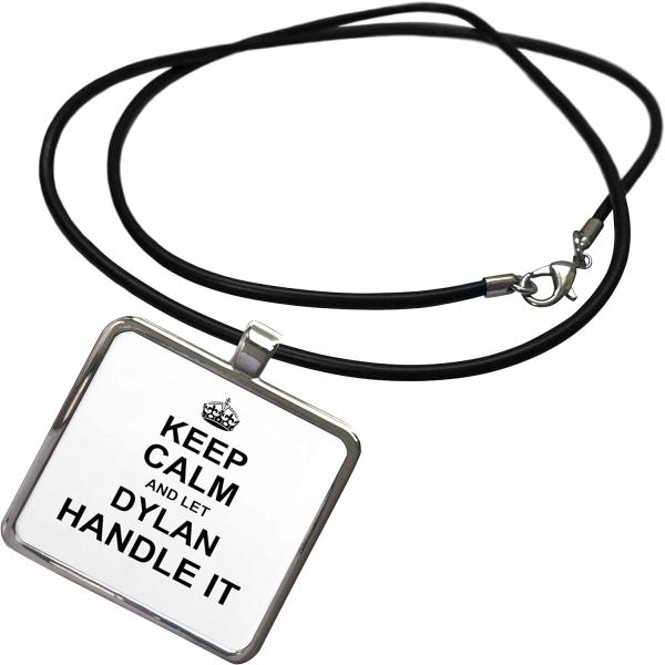 商品名3dRose InspirationzStore Name design - Keep Calm and Let Dylan Handle it - funny personal name - Necklace With Rectan...