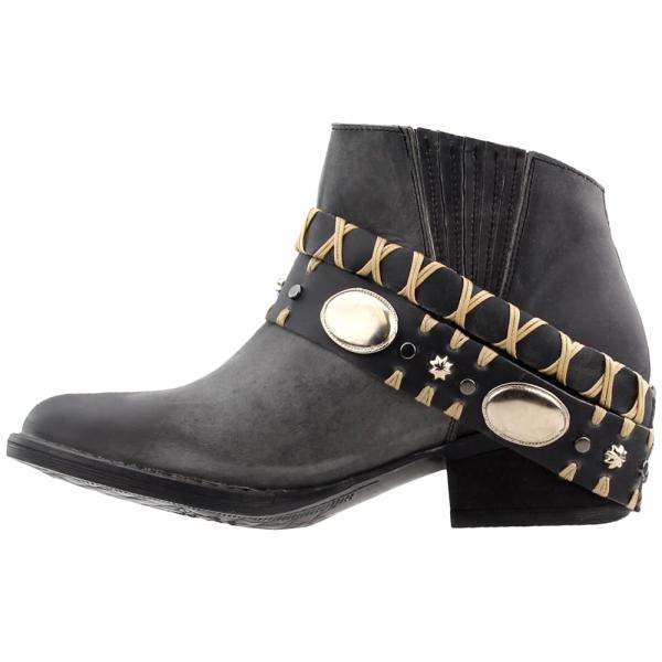 商品名: Corral Ld ブラック ハーネス アンクルブーツ サイズ US サイズ: 7 カラー: ブラック Corral Boots Womens Studded Round Toe Casual Boots Ankle Low He...