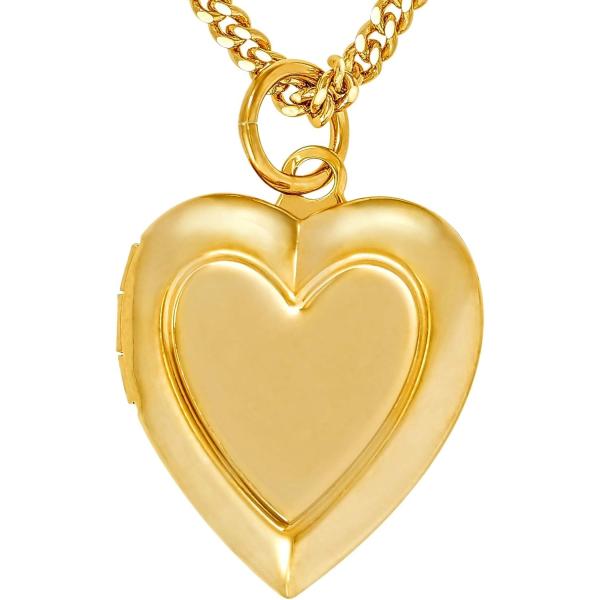 商品名LIFETIME JEWELRY ハートロケットネックレス レディース ガールズ 24KゴールドメッキLIFETIME JEWELRY Inlaid Heart Locket Necklace for Women and Girls ...