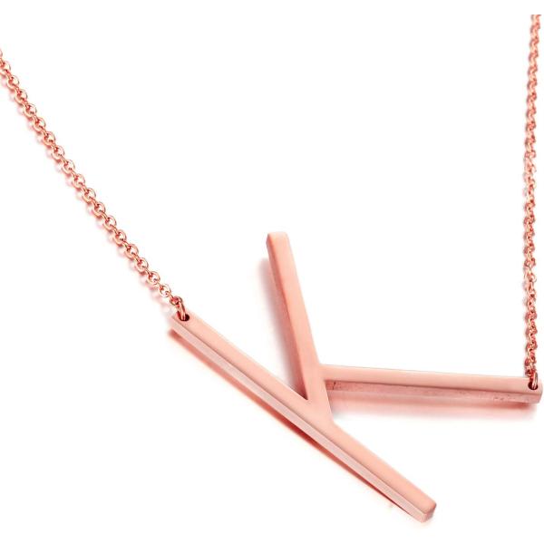 商品名ステンレススチール イニシャルペンダント 女の子向けベストフレンドジュエリー 結婚式 誕生日 クリスマスギフト, 金属Big Letter Necklace Stainless Steel Initial Pendant Best F...