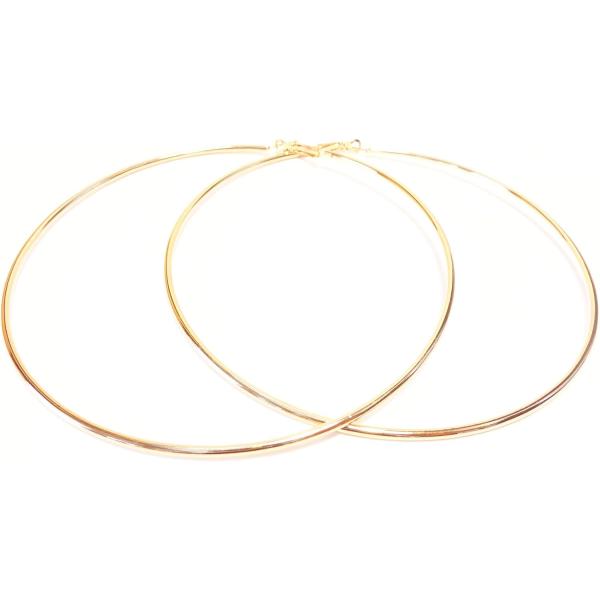 商品名大きなジャンボフープイヤリング ゴールドメッキ 真鍮 細いフープピアス 6インチ フープLarge Jumbo Hoop Earrings Gold Plated Brass Thin Hoop Earrings 6 inch Hoo...
