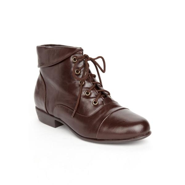 商品名: Comfortview レディース 幅広 ダーシーブーティー, ブラウン, 12 Comfortview Wide Width Darcy Bootie Lace-Up Short Ankle Boot Women's Winte...