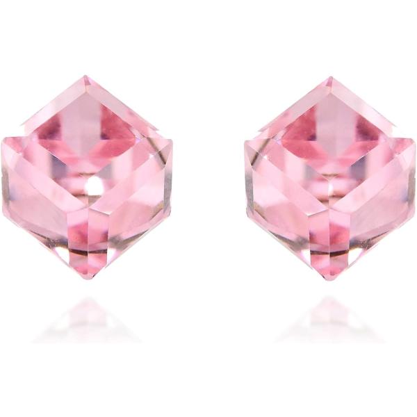 商品名3.5mmピンクファッションクリスタルキューブ .925スターリングシルバースタッドイヤリングAeraVida Beautiful Handcrafted 3.5 mm Pink Simple Crystal Cube for Dai...