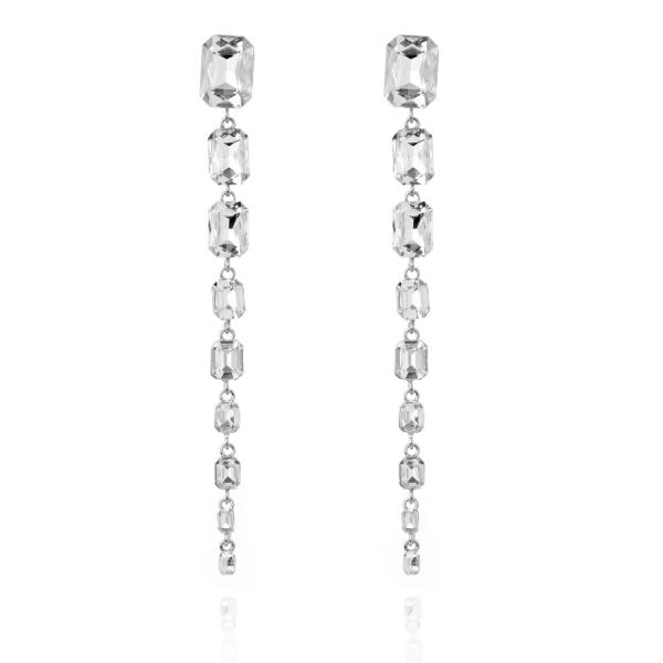 商品名: ロングエメラルドドドドドロップレットダングルポストガライヤリング Long Emerald Droplets Dangle Post Gala Earrings in Silverブランド: SP Sophia Collectio...