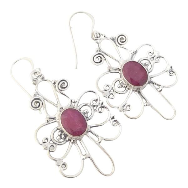 商品名Kanika Jewelry Trove 925 Sterling Silver Ruby Handmade Drop And Dangle Earrings for Women &amp; Girlブランド：Kanika Jewel...