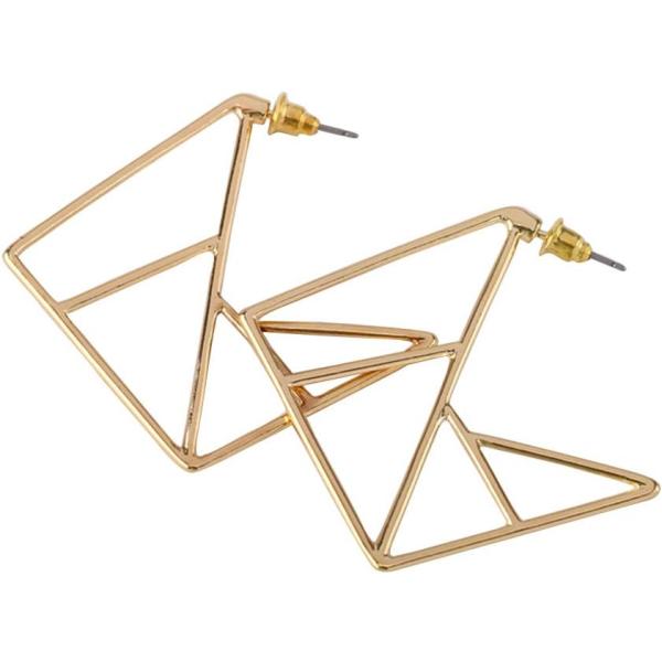 商品名NOUMANDA チャーム キューブ スクエア 幾何学模様 ゴールドメッキ 軽量 スタッドイヤリング 女性や女の子への贈り物にNOUMANDA Charm Cube Square Geometric Gold-plating Ligh...