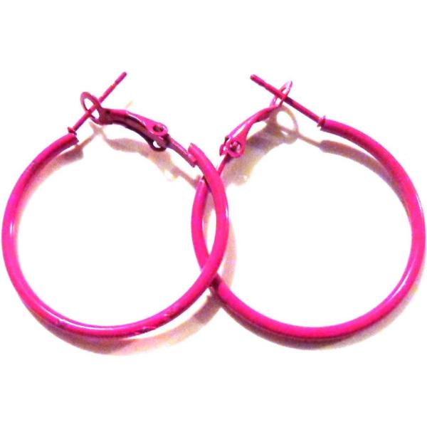 商品名カラーフープイヤリング 小さな細いフープイヤリング 1インチ ホットピンク フープイヤリングColor Hoop Earrings Very Small Thin Hoop Earrings 1 Inch Hot Pink Hoop ...