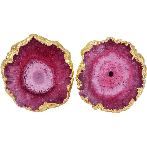 商品名SUNYIK レディース 天然クォーツ ジオード ドゥルージー スタッドピアス レディースSUNYIK Natural Quartz Geode Druzy Stud Earrings, Irregular Rose Redブランド：...