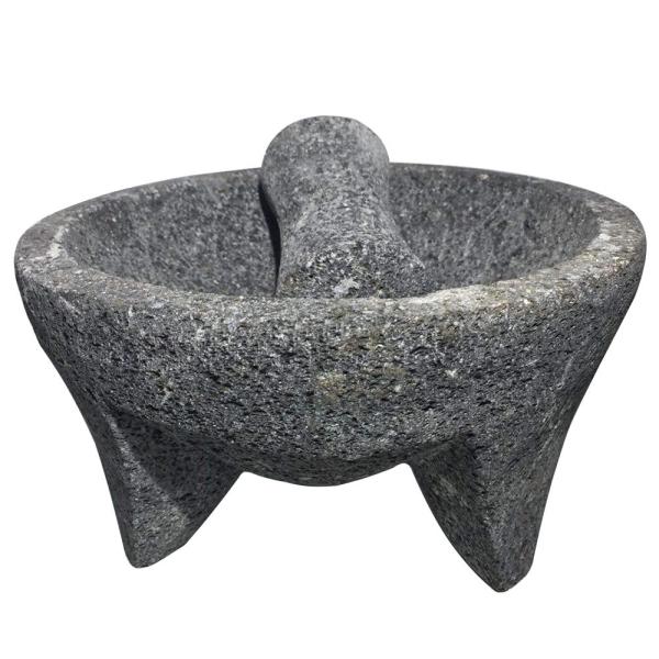 商品名: Thaweesuk Shop 8インチ Molcajete Tejolote 本物のメキシコ 溶岩 モルタル&amp;すりこぎ グアカモール サルサメーカー 8インチ ラウンド 5インチ 高さ Thaweesuk Shop 8" ...