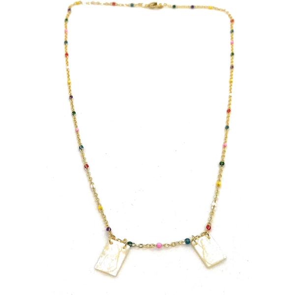 商品名LESLIE BOULES カトリック スカプラリオネックレス レディース カラービーズチェーン 長さ18インチLESLIE BOULES Catholic Scapular Necklace for Women Colored Be...