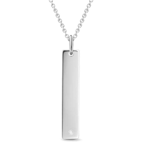 商品名BBX JEWELRY Personalized Vertical Bar Necklaces for Women Custom April Birthstone Necklace Engraved Name Necklaceブランド...