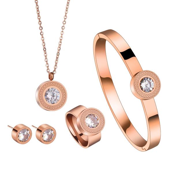 商品名: Panlady 交換可能 7色 キュービックジルコニア ジュエリーセット ステンレススチール クリスタル ネックレス イヤリング ブレスレット リング バレンタインデー 誕生日プレゼント Panlady Exchangeable ...