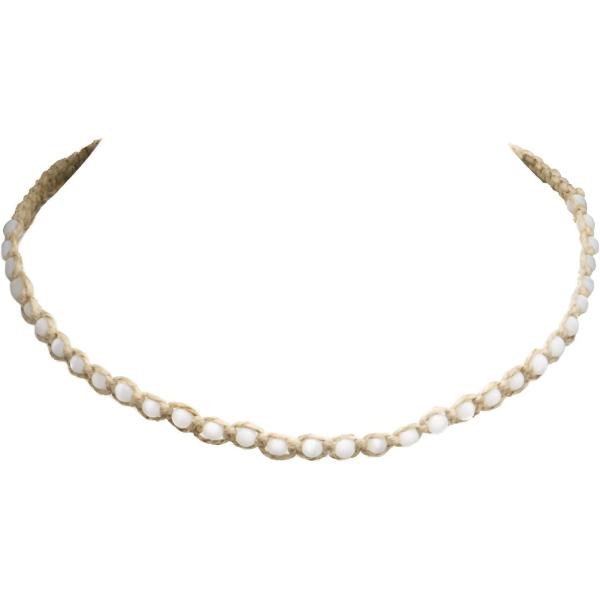 商品名BlueRica 麻ひも マクラメチョーカーネックレス キャッツアイ(ホワイト)BlueRica Hemp Cord Macrame Choker Necklace with Cat's Eye (White)ブランド：BlueRic...