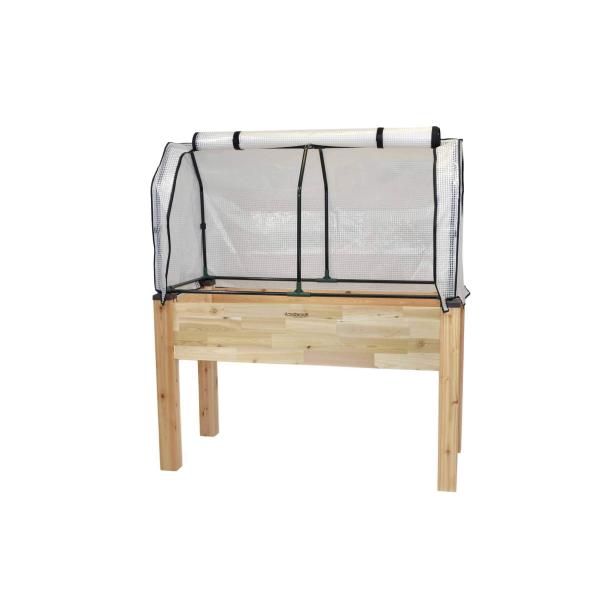 商品名: CedarCraft 自給式高架シダープランター (23インチ x 49インチ x 高さ30インチ) 温室カバー - トマトや野菜を育てる育てられたガーデンキット一式 CedarCraft Self-Watering Elevat...