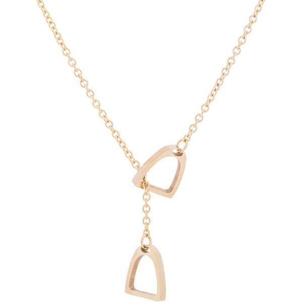 商品名MIXIA ラッキーホースシューズネックレス 乗馬用ダブルホーススターラップ ラリアット Yネックレスペンダント 女性へのギフトにQIAN0813 Lucky Horse Shoe Necklaces Equestrian Doubl...