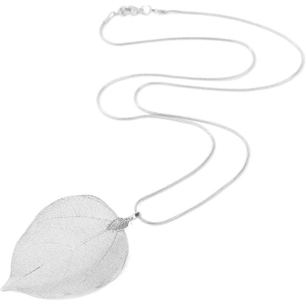 商品名Tgirls ロングリーフペンダント ダングル 本物の葉 ネックレス ジュエリー レディース ガールズ (シルバー)Tgirls Boho Leaf Pendant Necklaces Dangle Real Leaves Neckl...