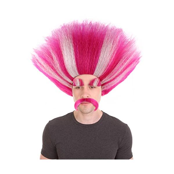 商品名:  HPO King Troll Wig with Eyebrows and Mustache, Multi Color Collectionブランド: HPO商品サイズ: One-size高さ: 7.3914cm横幅: 25.19...