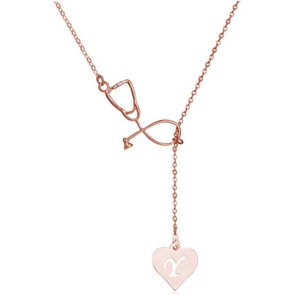 商品名choice of all Stethoscope Heart Initial Pendant Necklace for Women A-Z Letter Necklace Nurse Gift (Y)ブランド：choice of a...