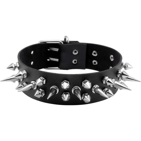 商品名MILAKOO パンクゴシックレザーチョーカー チョーカー スパイク付き 調節可能 男女兼用MILAKOO Choker for Women Men Cool Punk Goth Spike Studded Leather Colla...
