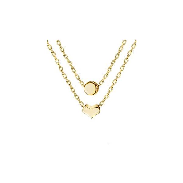 商品名Frodete Layered Heart Dot Necklace Women Simple Minimalist Handmade Solid Heart Circle Jewelry (Gold)ブランド：Frodete商品サイ...