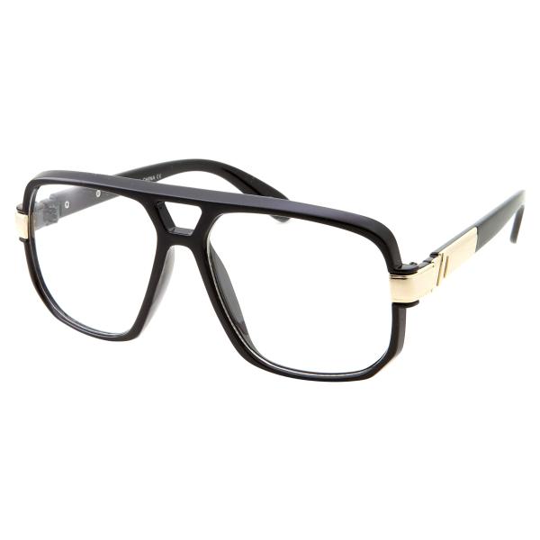 商品名: grinderPUNCH レディース US サイズ: X-Large カラー: ブラック Classic Square Frame Plastic Flat Top Aviator Glasses Metal Trimming C...