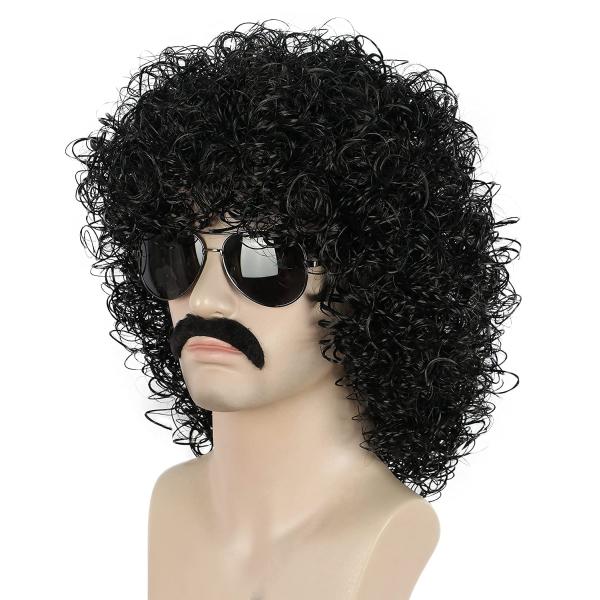 商品名:  yuehong Black Short Curly Wigs Fluffy Jumbo Afro Hippie Wig Halloween Party Costume Hair Wigsブランド: yuehong商品サイズ: S...