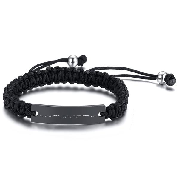 商品名: MPRAINBOW カスタマイズ モースコード 調節可能 ハンドメイド 編み込みリンクブレスレット メンズ レディース 誕生日ギフト MPRAINBOW Custom Personalized Morse Code Secrect...