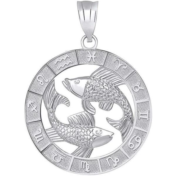 商品名14K ホワイトゴールド 星座 占星術 ペンダント, 金属14k Pisces White Gold Zodiac Horoscope Astrology Pendantブランド：CaliRoseJewelry商品サイズ：商品番号：M...