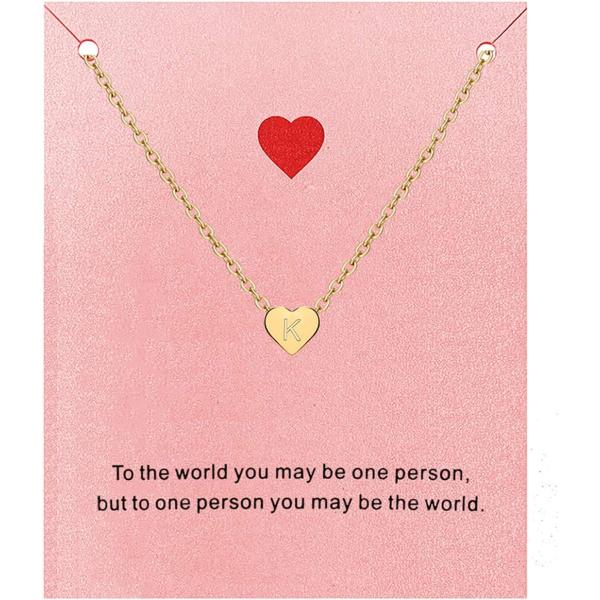 商品名Your Always チャーム ハート イニシャルネックレス レディース 14Kゴールド 小さなアルファベット文字ネックレス パーソナライズ バースデージュエリーギフトYour Always Charm Heart Initial ...