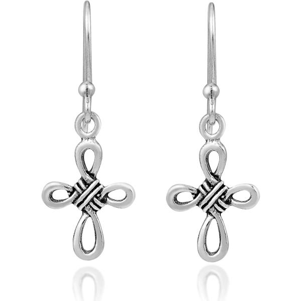 商品名象徴的な四方ケルト十字架 .925スターリングシルバー ダングルイヤリングAeraVida Iconic Quaternary Celtic Cross .925 Sterling Silver Dangle Earrings | C...