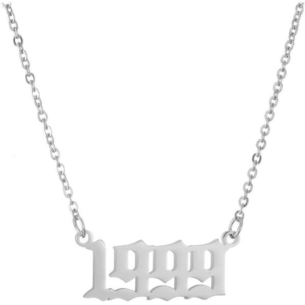 商品名SKQIR Brithday レディース ゴールド 数字 年 ネックレス 誕生日ペンダント 女の子 数字 誕生年 ネックレス 女性へのギフトに シルバーBirth Year Necklace Pendant for Women Gir...