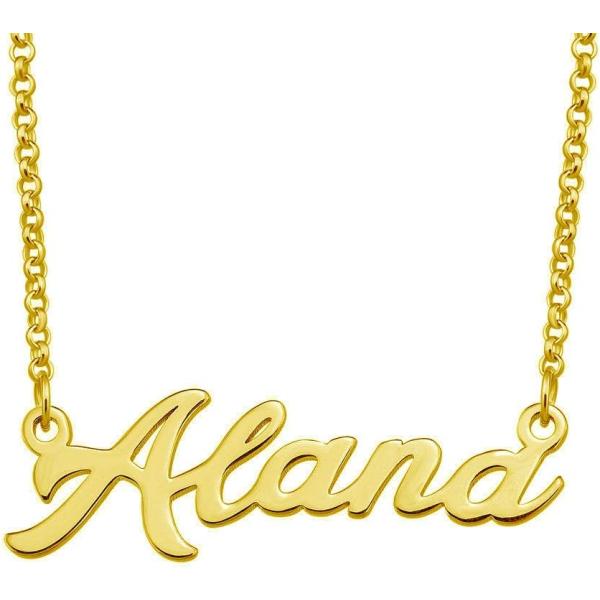 商品名LoEnMe Jewelry Alana Name Necklace Custom Personalized in Gold Plate Gift for Women Girls Coupleブランド：LoEnMe Jewelry商品...