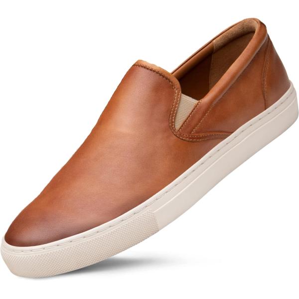 商品名Dunross &amp; Sons メンズファッションスニーカー、メンズレザースニーカー、レースアップロートップメンズカジュアルシューズ、快適なドレスシューズ。, Ollie Tan, 10.5Dunross &amp; Sons ...