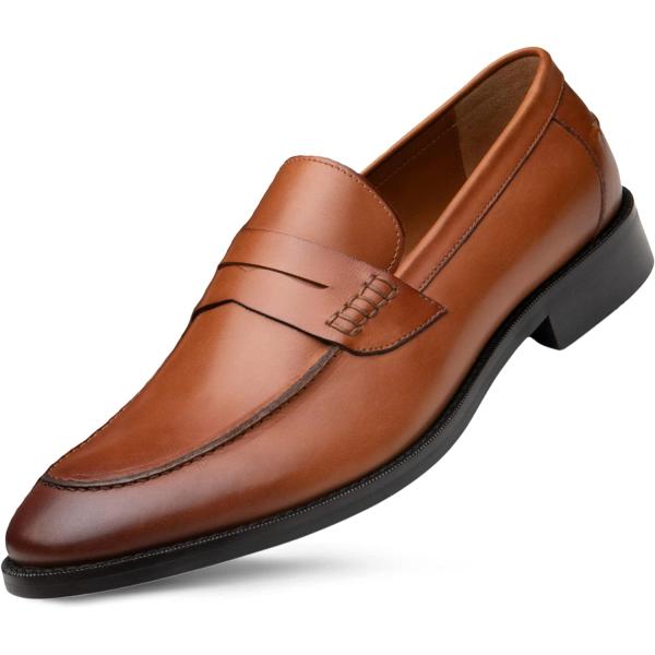 商品名Dunross &amp; Sons メンズ フォーマル レザー アッパー レザー 裏地付き ドレスローファー シューズ, ルイス・コニャック, 10Dunross &amp; Sons Mens Loafer Shoes. Lewi...