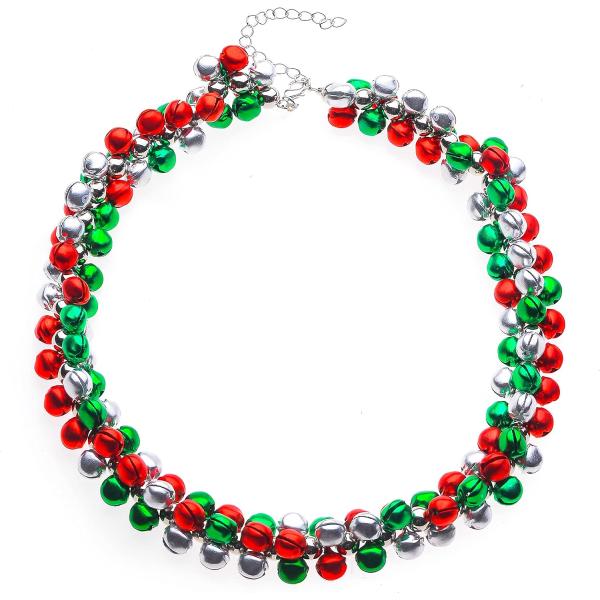 商品名LUX ACCESSORIES Red Green Silvertone Christmas Balls Statement Collar Fashion Chain Necklaceブランド：LUX ACCESSORIES商品サイズ...