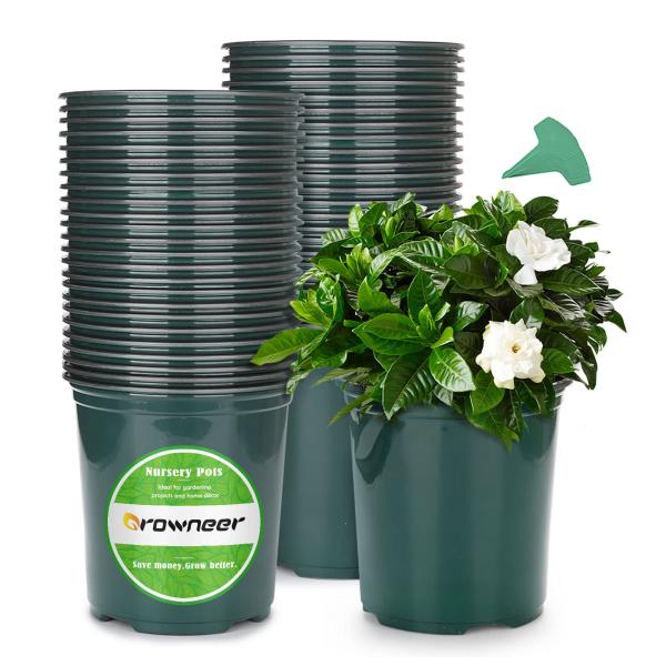 商品名: GROWNEER 48 Packs 0.7 Gallon Green Flexible Nursery Pot Flower Pots with 15 Pcs Plant Labels, Plastic Plant Contain...