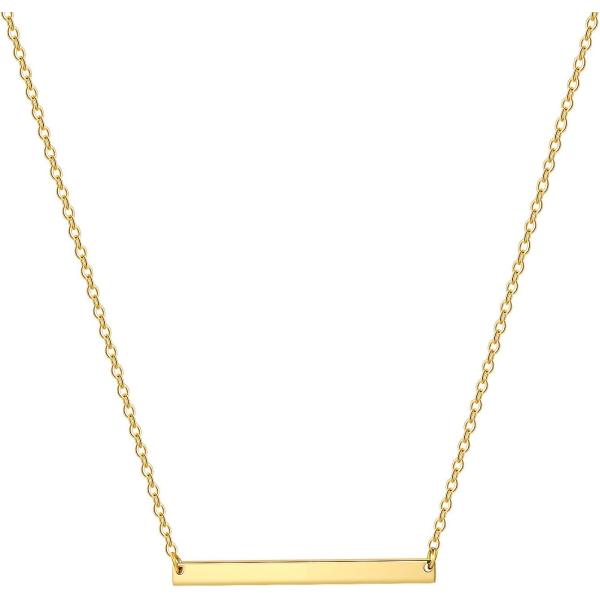 商品名[Estendly] 不安定に可dainなゴールドレイヤードバーネカルセムーンペンダントlariat yネックレス14kゴールドシンプルな女性のためのシンプルなネックレスEstendly Simple Gold Bar Necklac...