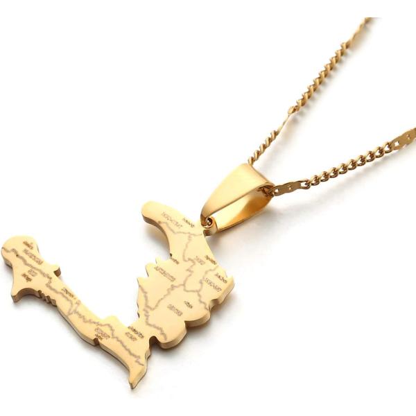 商品名ハイチ共和国地図ペンダントネックレスチェーンポートAU-プリンスマップジュエリーThe Republic of Haiti Map Pendant Necklace Chain Port-AU-Prince Map Jewelry (...