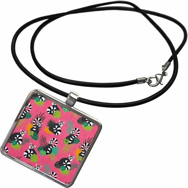 商品名3dRose Janna Salak Designs Tropical - Tropical Lemurs Pink - Necklace With Pendant (ncl_319859_1)ブランド：3dRose商品サイズ：商品番...