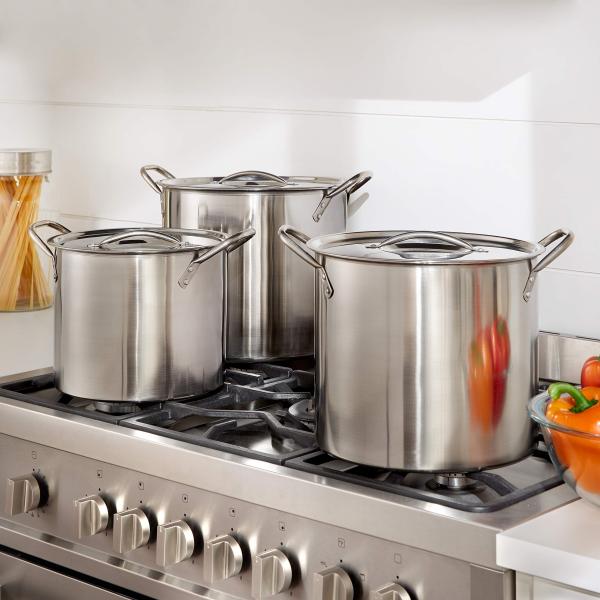 商品名: Brylanehome 6ピース ステンレス製ストックポットセット。 25411430042mk0~0 BrylaneHome 6 pcs set (6/8/12) Quart Stainless Steel Stockpot w...