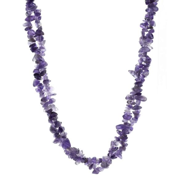 商品名: 純正ストーンチップネックレス ショートナー付き 34インチまたは17インチ (多用途) LTC Designs Convertible Genuine Amethyst 32" Stone Chip Necklace with S...