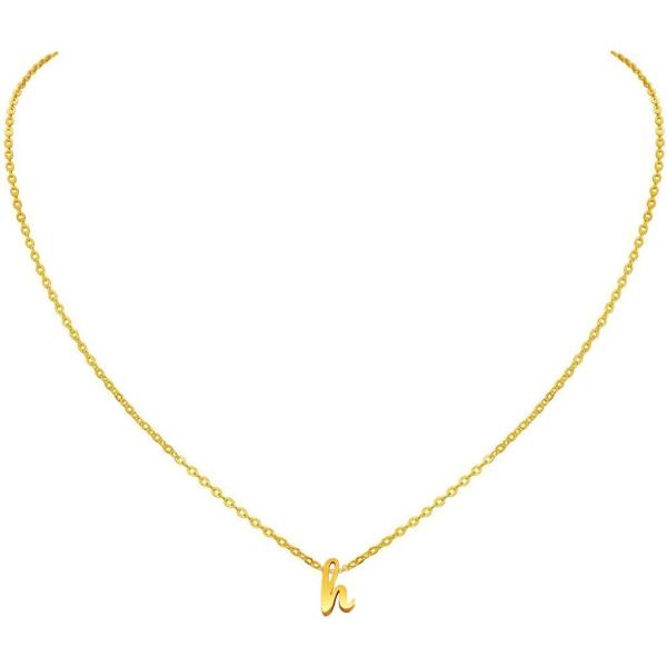 商品名MOMOL 小さなイニシャルネックレス 18Kゴールドメッキ ステンレススチール 小さなイニシャルチャームネックレス 筆記体 文字ネックレス パーソナライズ モノグラム ネームネックレス レディース ガールズ, 金属MOMOL Sma...