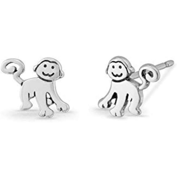 商品名Boma Jewelry スターリングシルバー リトルモンキー ジャングルアニマルスタッドピアスBoma Jewelry Sterling Silver Little Monkey Jungle Animal Stud Earring...