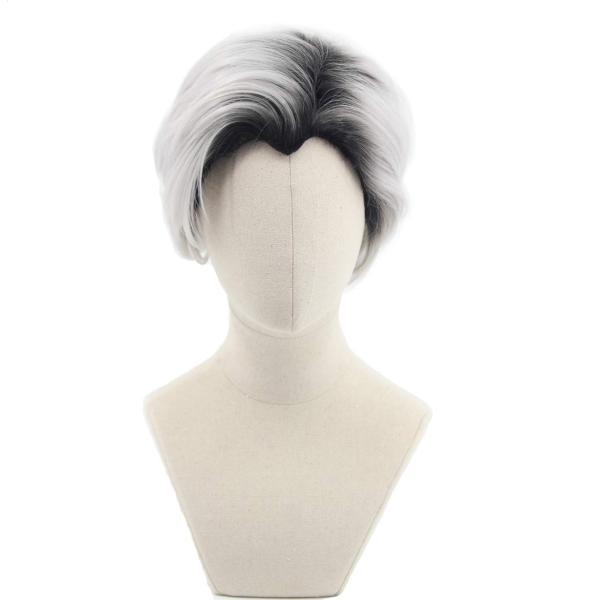 商品名:  SpeedBeauty Man's Short Curly Silver Grey Boot Black Cosplay Wig Halloween Costume Wigブランド: SpeedBeauty商品サイズ: 1 Co...