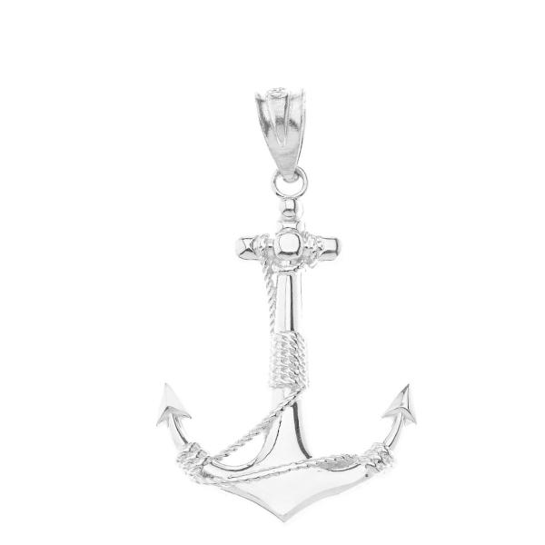 商品名: 上質な925スターリングシルバーツイストスタイルノーティカルロープアンカーチャームペンダント Fine 925 Sterling Silver Twisted Style Nautical Rope Fouled Anchor C...